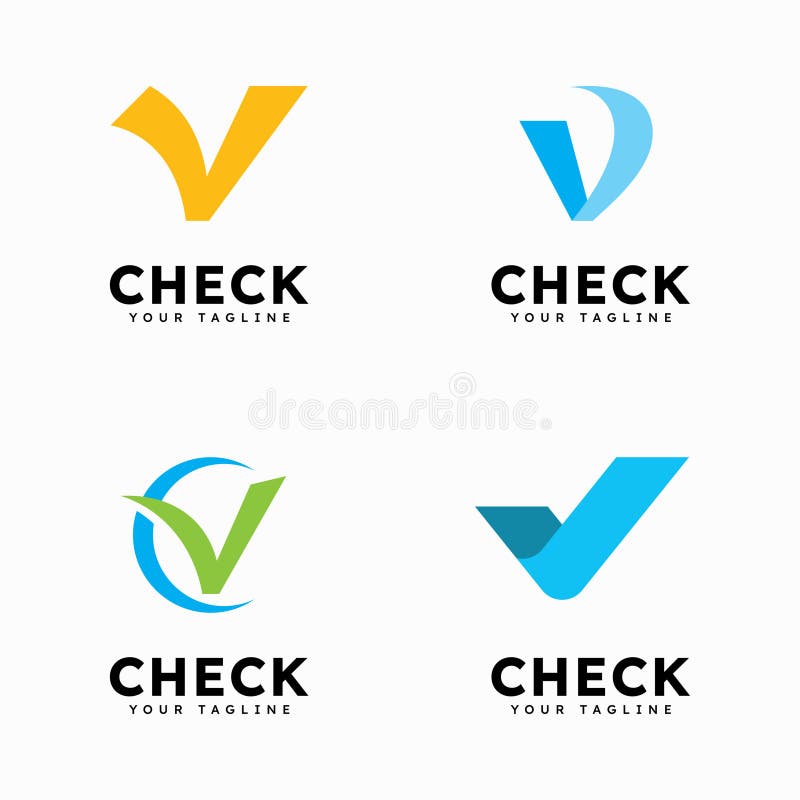 Check Mark V Logo Design Symbol Stock Vector - Illustration of check ...