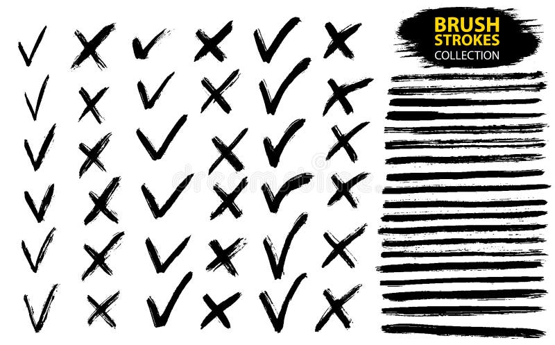 Check Mark Vector Hand Drawn Icon, Wrong Mark, Sketch Check Mark, Black ...