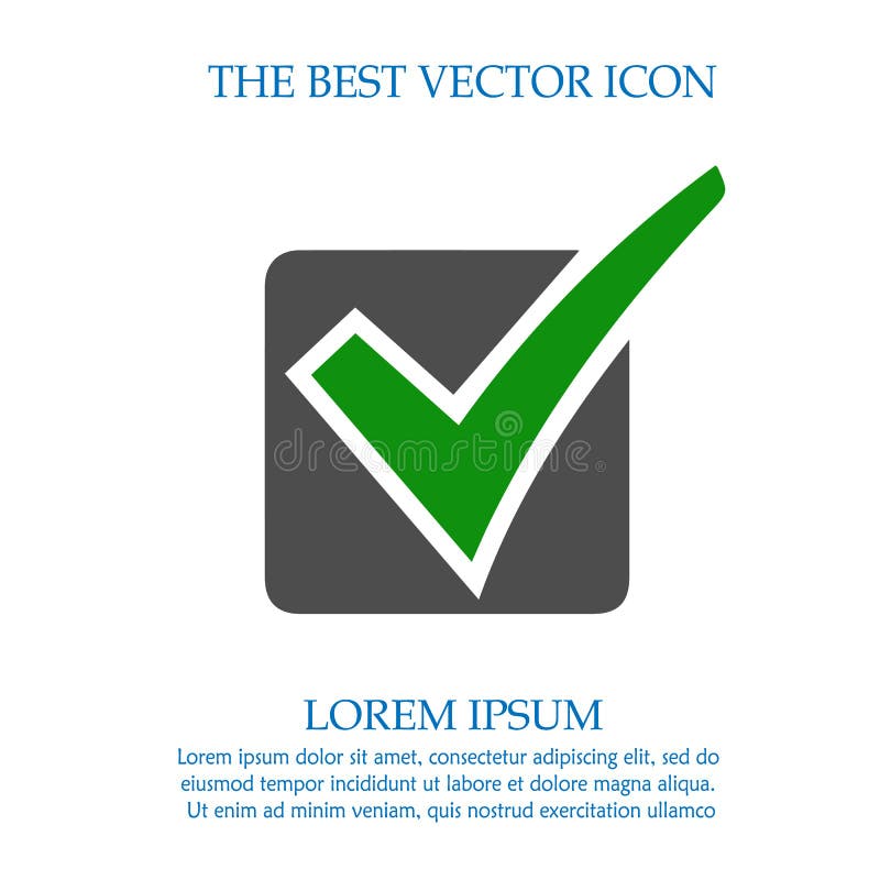 Check Mark Vector Icon Eps 10. Simple Isolated Illustration Stock ...