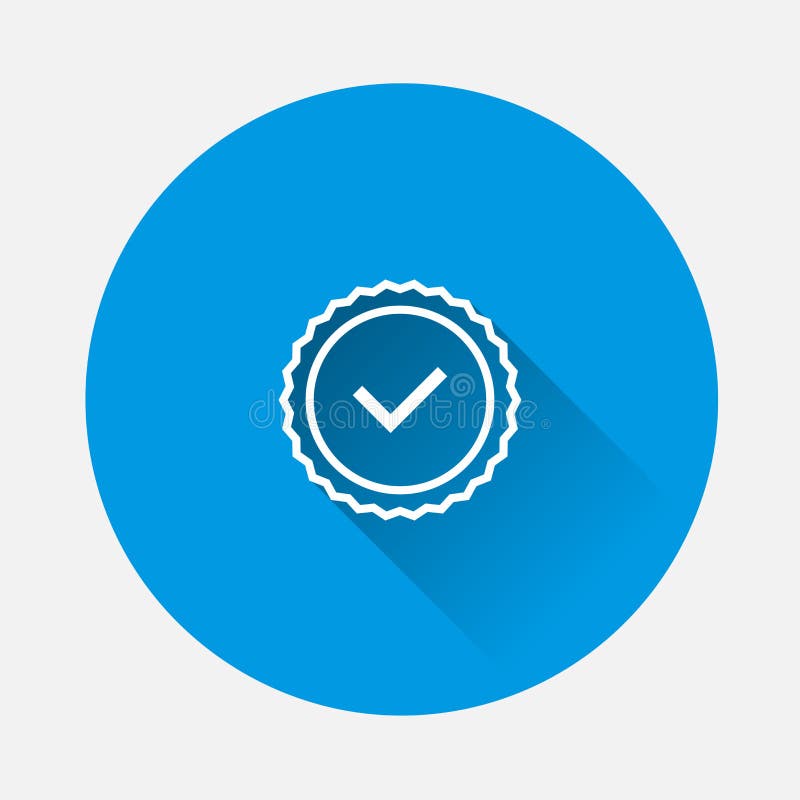 Check Mark Vector Icon. OK Symbol on Blue Background Stock Vector ...