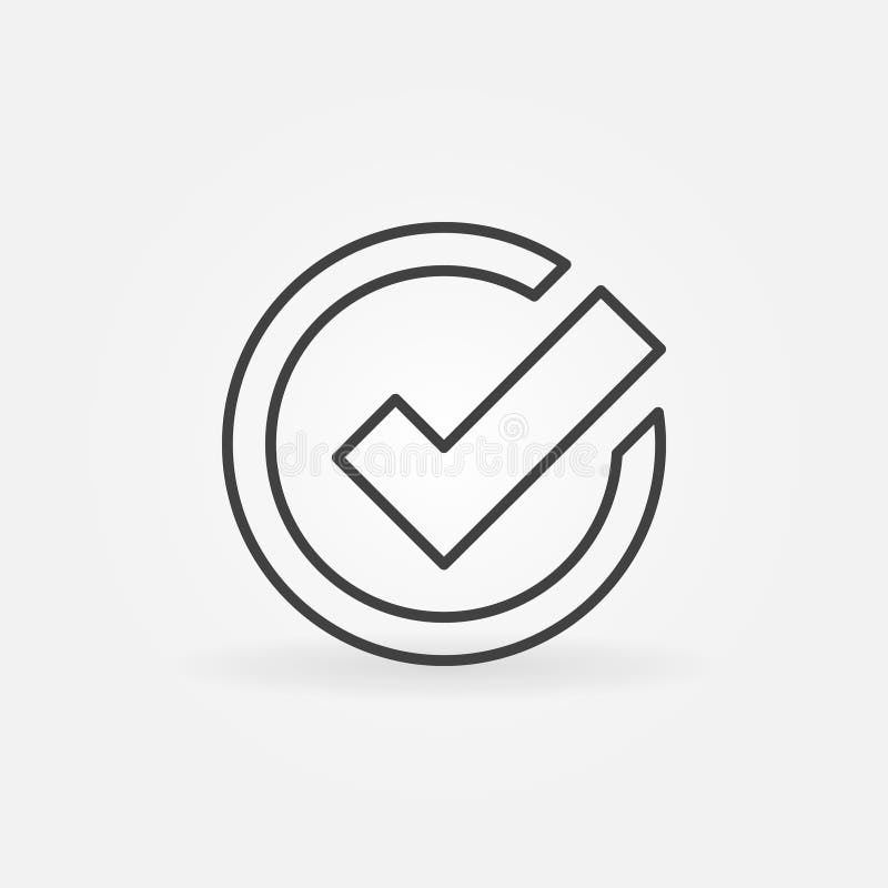 Check Mark Vector Icon in Thin Line Style Stock Vector - Illustration ...