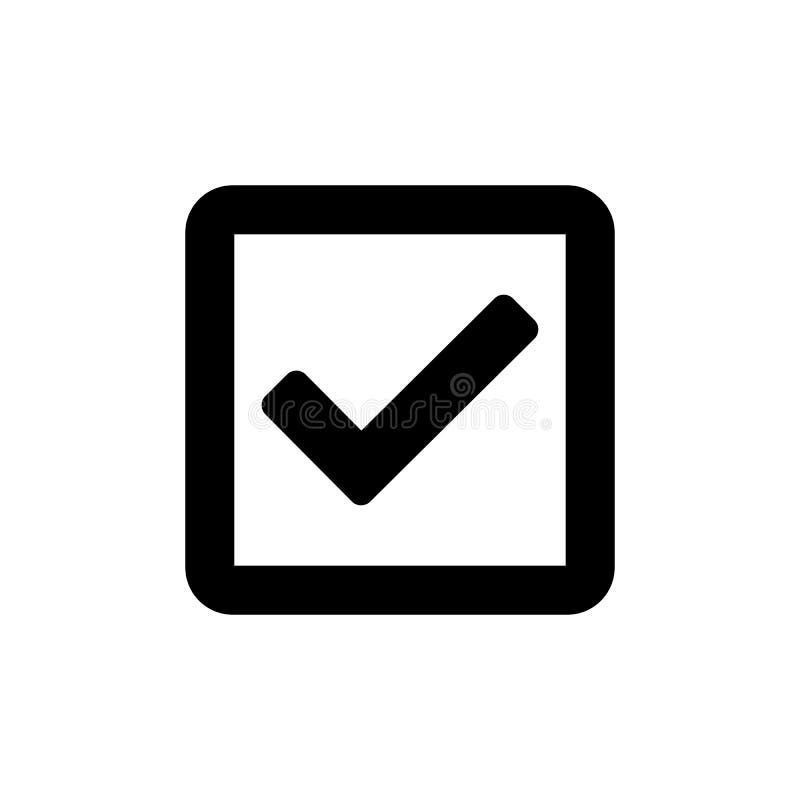Check Mark Vector Icon. Check Mark in Squared Black Symbol Isolated ...