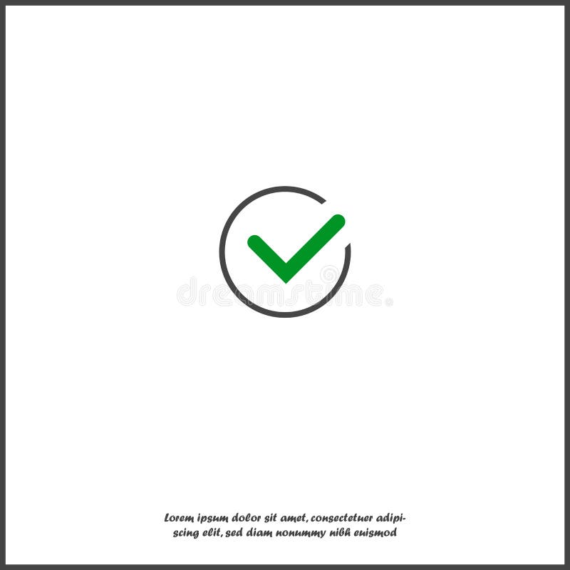 Check Mark Vector Icon on White Isolated Background. OK Symbol Stock ...