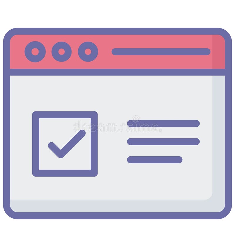 Check Mark Vector Related To Web Browser Windows and Fully Editable ...