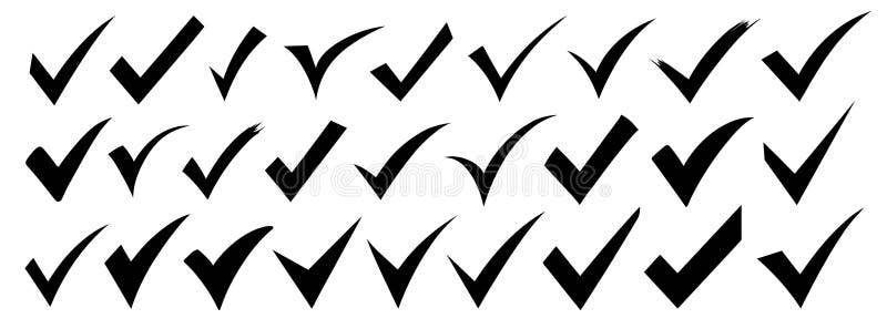 Check Mark Vector Set Black Color Stock Vector - Illustration of ...