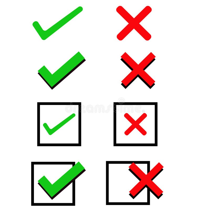 Check Mark, Wrong Mark Icons Stock Vector - Illustration of deutsche ...