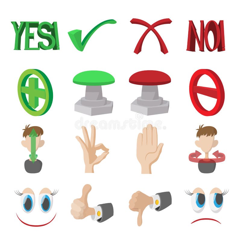 Check Mark Yes and No Icons Set Stock Vector - Illustration of blue ...
