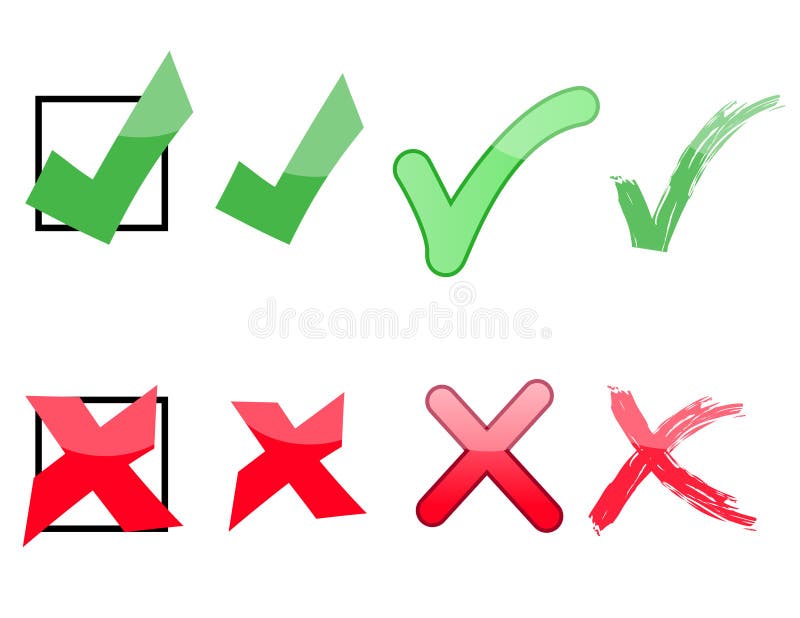Check and X marks stock vector. Illustration of tick - 16055101