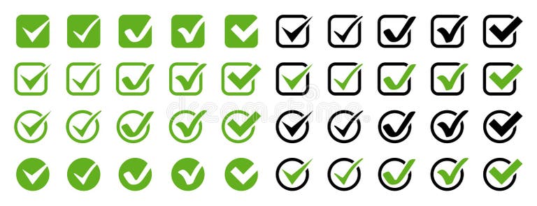 Check Marks Big Collection. Check Mark Vector Icon Stock Vector ...