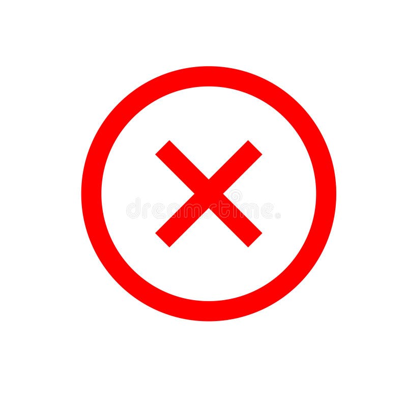 Check Marks in Circle. Red Cross Icon. Vector Illustration. EPS 10 ...