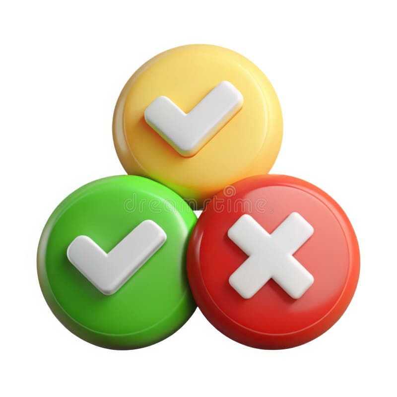 Check Marks and Cross Symbols for Validation and Approval Stock ...