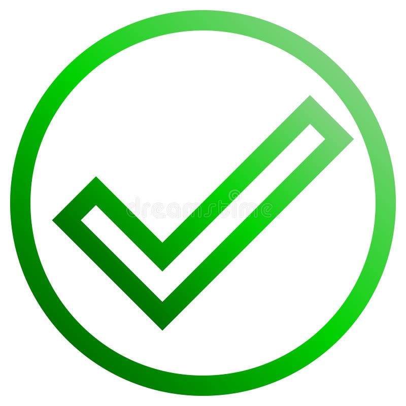 Check Marks - Green Gradient Outline, Tick Icon Inside of Circle ...