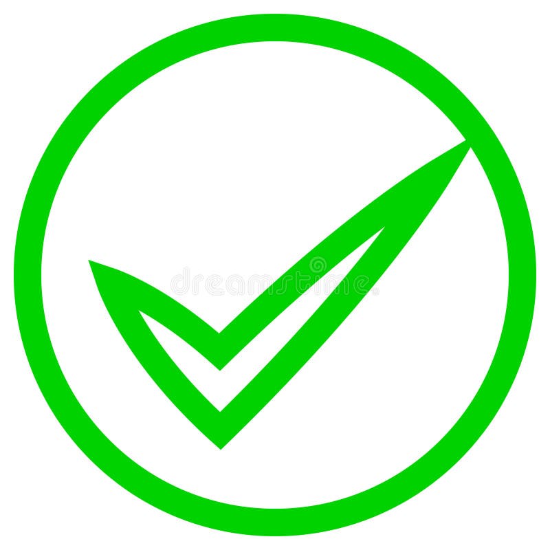 Check Marks - Green Tick Icon Inside of Circle Outline - Vector Stock ...