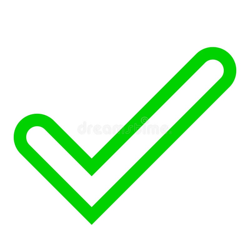 Check Marks - Green Tick Icon Simple Outline - Vector Stock Vector ...