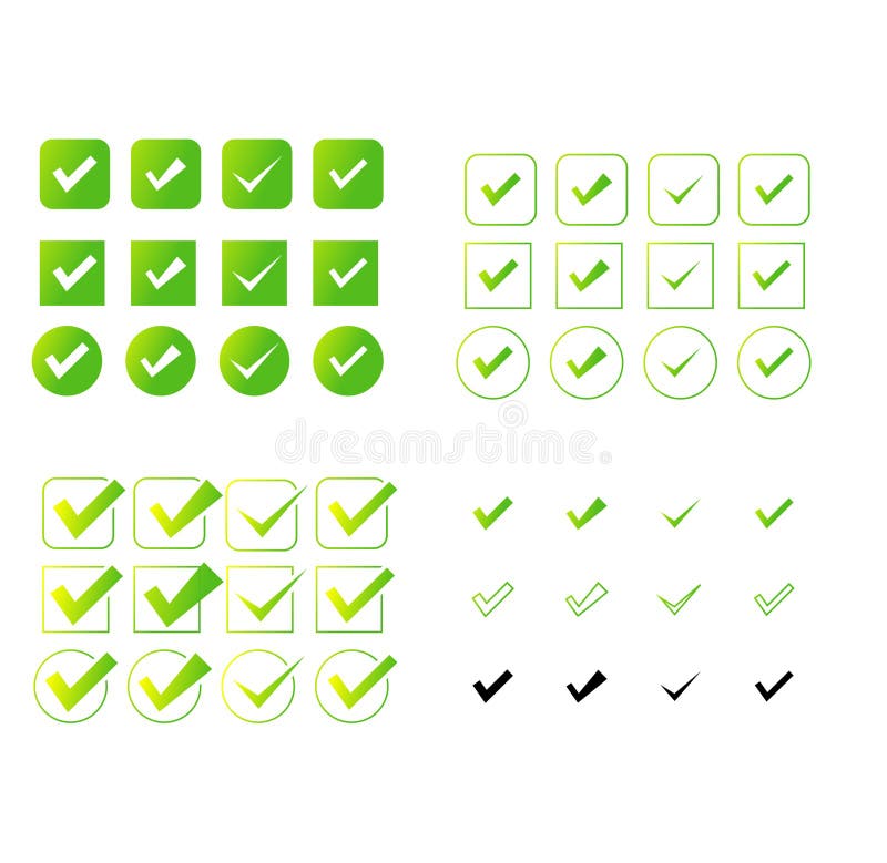 Different Varian Checklist or Check Mark Icon Stock Vector ...