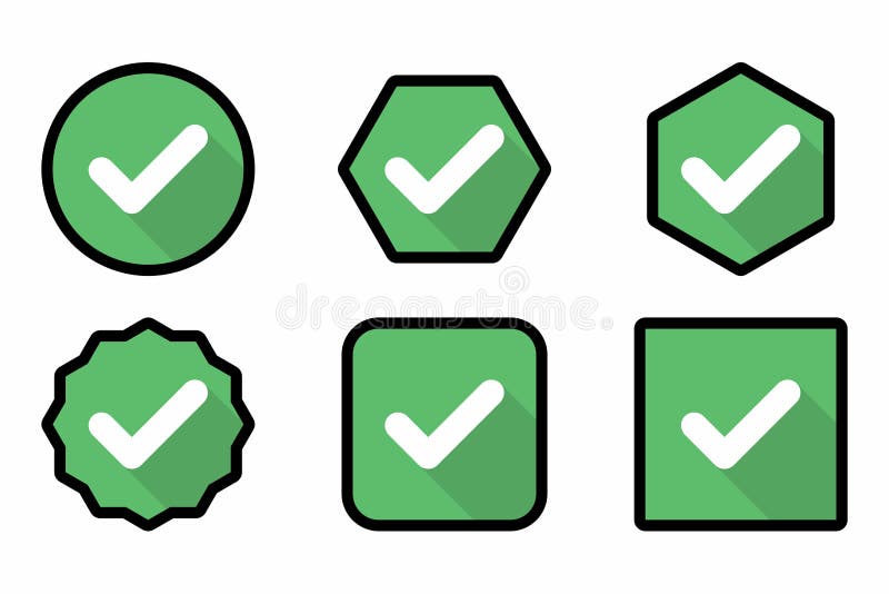 Check Marks Icon Set, Tick Marks, Accepted, Approved, Yes, Correct, Ok ...