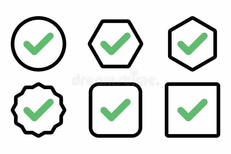 Check Marks Icon Set, Tick Marks, Accepted, Approved, Yes, Correct, Ok ...