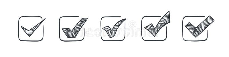 Check Marks. Drawn Icons of the Check Marks. Confirmation Icons Stock ...