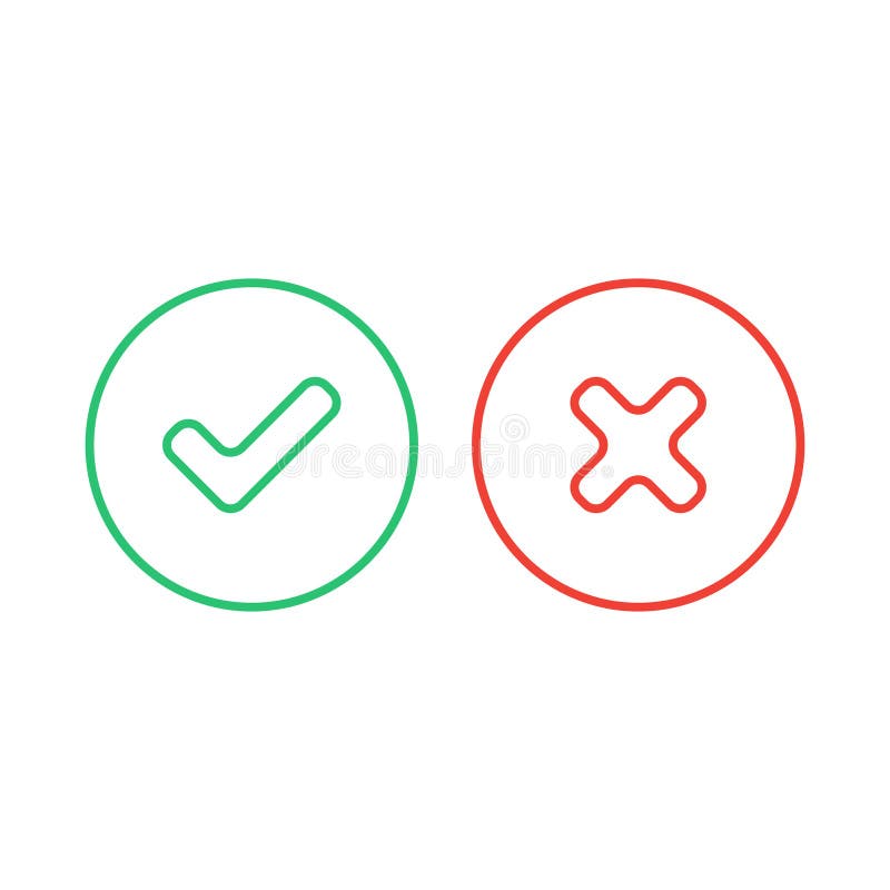 Tick, Cross, Plus, Minus Icon Set. Check Mark Icons Stock Vector ...