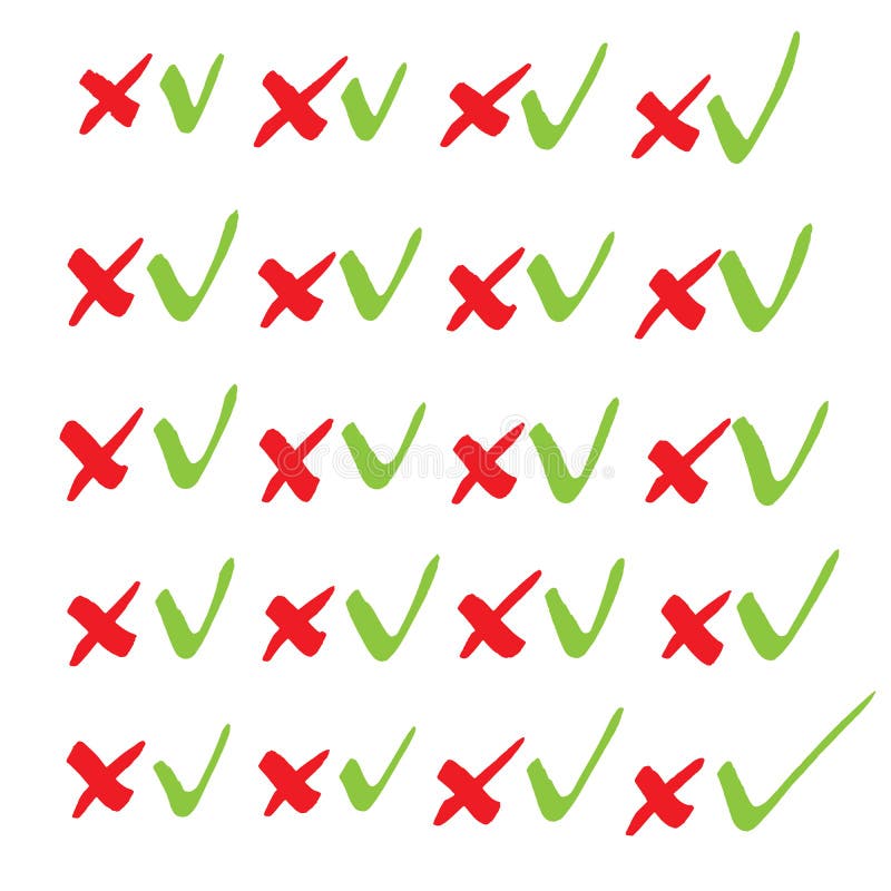 Check Marks. Marker Drawing Series in Vector Format Stock Illustration ...