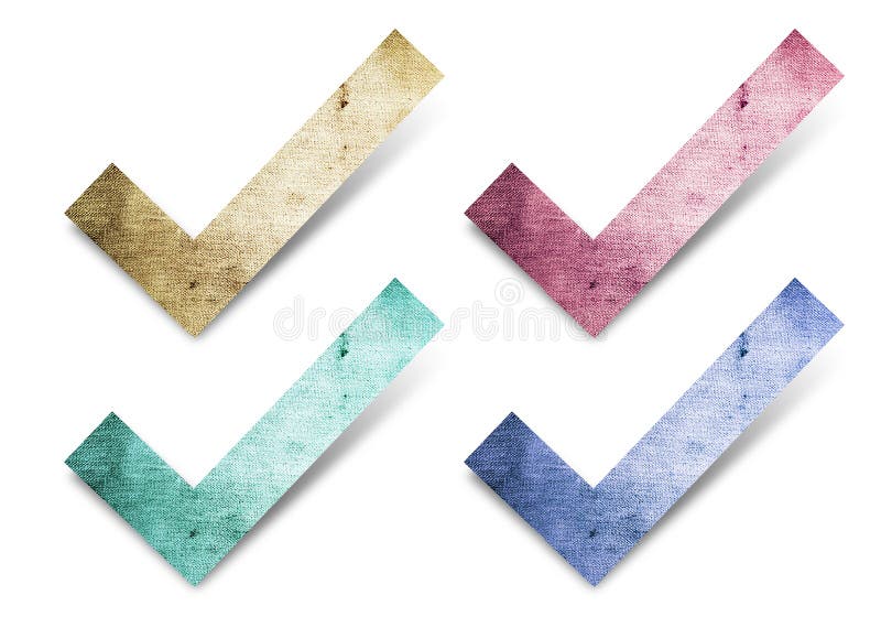 Check Marks Paper Craft Stick on White Background Stock Photo - Image ...