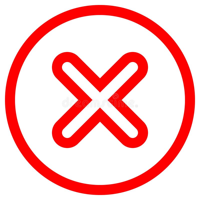 Check Marks - Red Cross Icon Inside of Circle Outline - Vector Stock ... Check Marks - Red Cross Icon Inside of Circle Outline - Vector Stock ...
