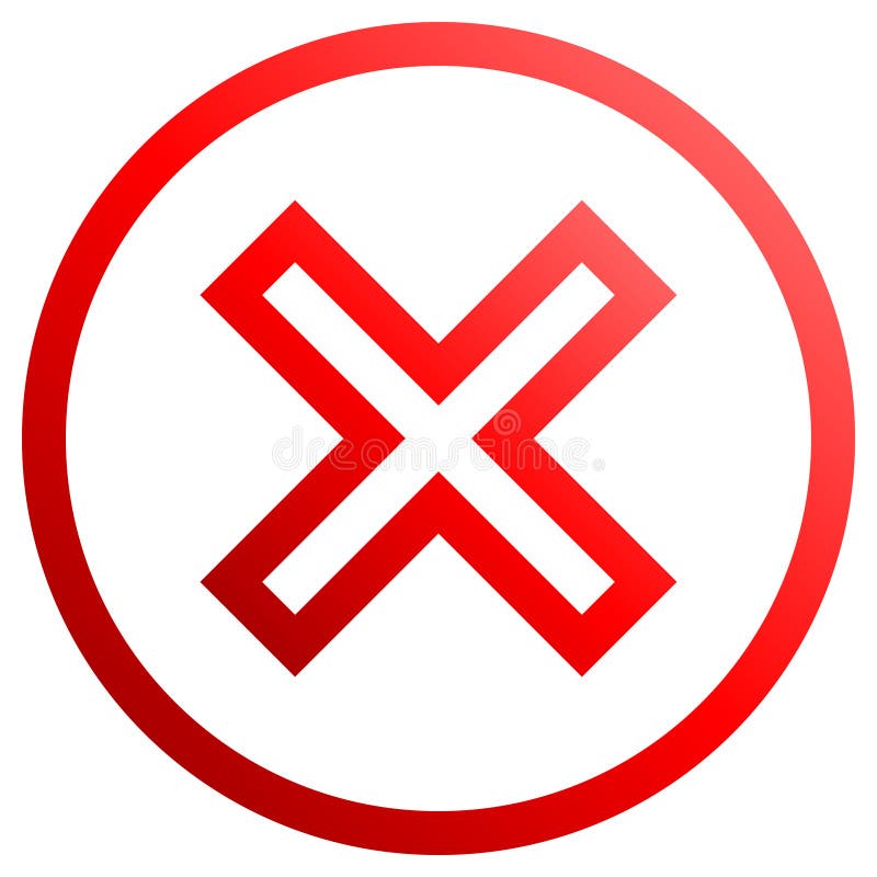 Check Marks - Red Gradient, Cross Icon Inside of Circle - Vector Stock ...