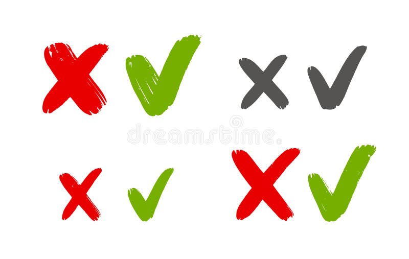 Check Marks Sign. Cross Mark Icon Vector Stock Vector - Illustration of ...