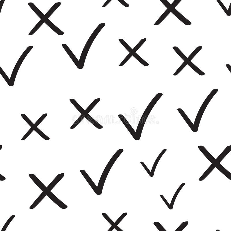 Check Marks Tick and Cross Seamless Pattern Background. Business Stock ...