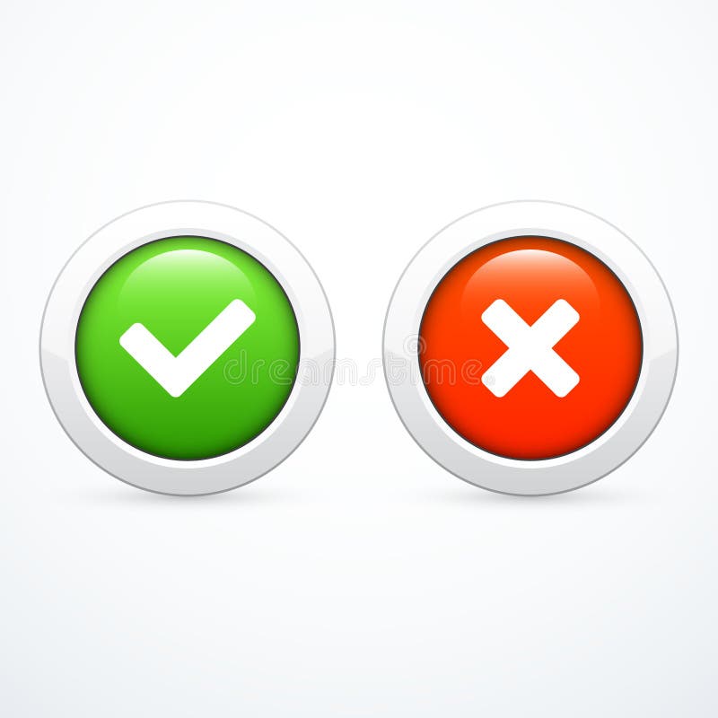 Tick, Cross, Plus, Minus Icon Set. Check Mark Icons Stock Vector ...