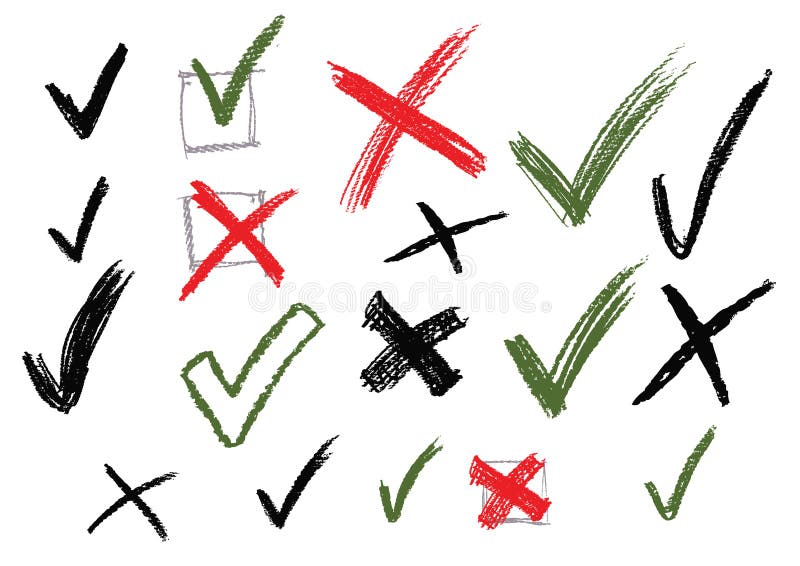 Check marks stock vector. Illustration of cancel, isolated - 46457001