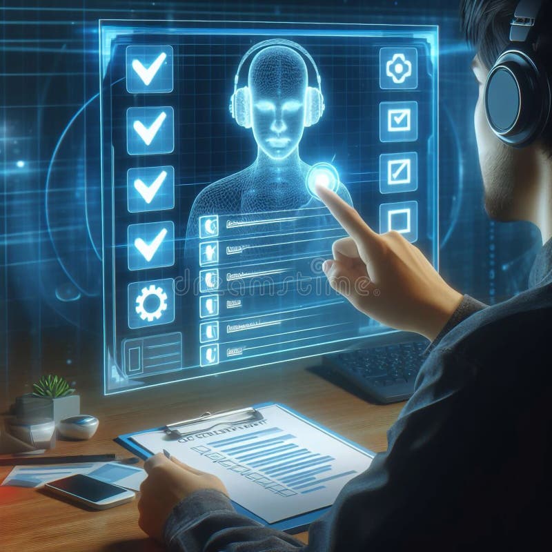 Check Marks Virtual Touch Screen Stock Illustration - Illustration of ...