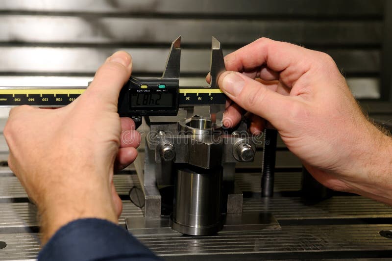 Check Measurment by Caliper Stock Image - Image of mechanical ...