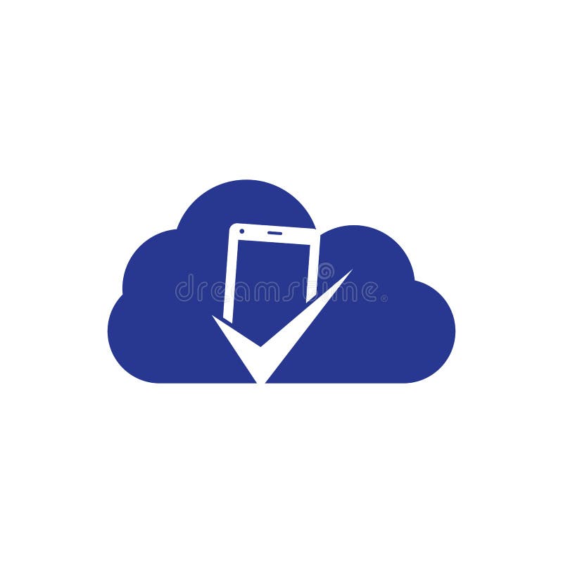 Check Mobile Cloud Shape Concept Logo Design Stock Vector ...
