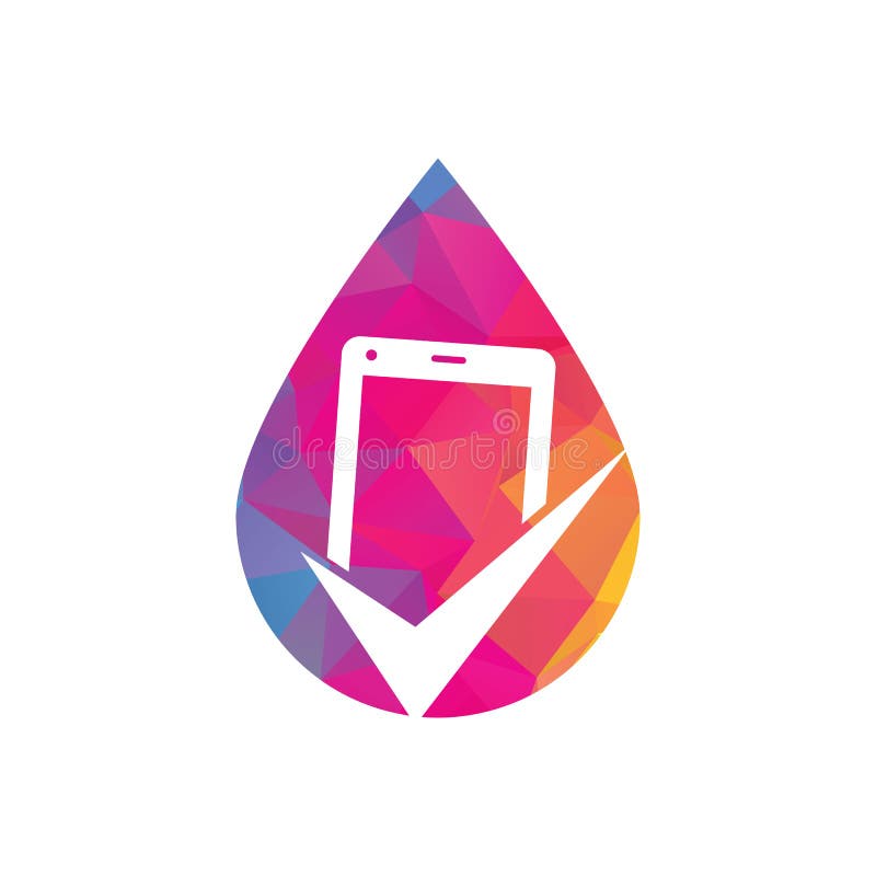 Check Mobile Drop Shape Concept Logo Design Template Stock Vector ...