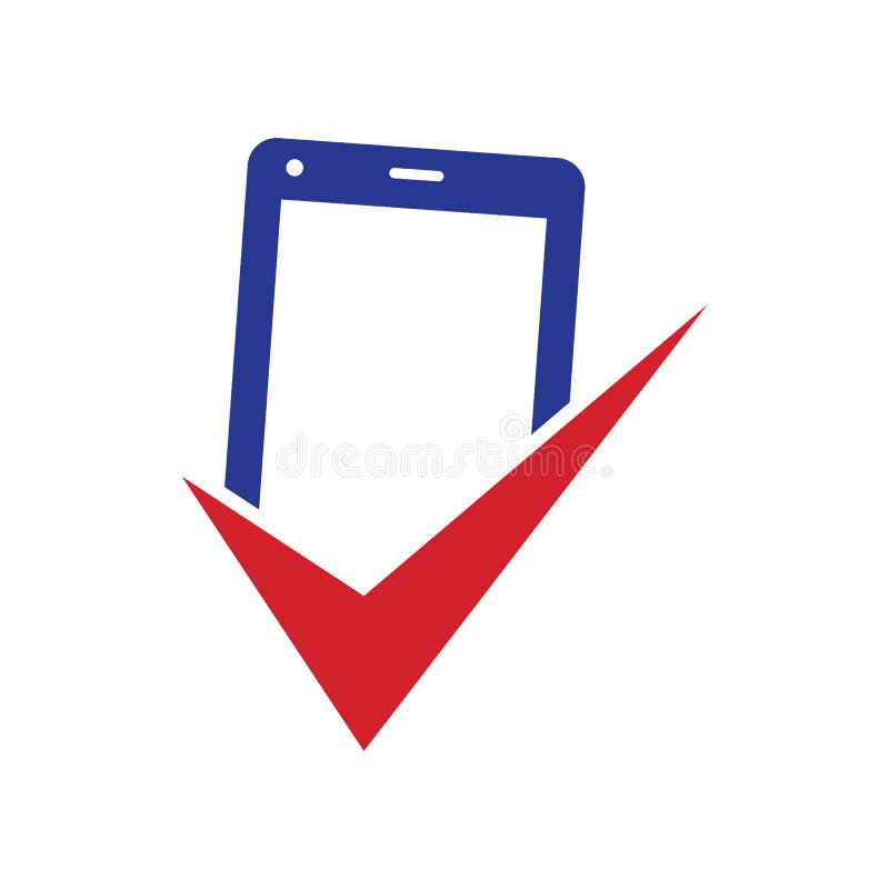 Check Mobile Drop Shape Concept Logo Design Template Stock Vector ...