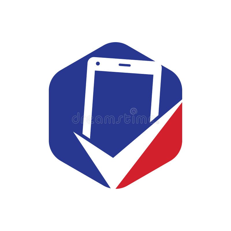 Check Mobile Drop Shape Concept Logo Design Template Stock Vector ...