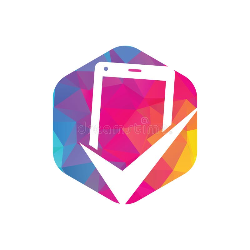 Check Mobile Drop Shape Concept Logo Design Template Stock Vector ...