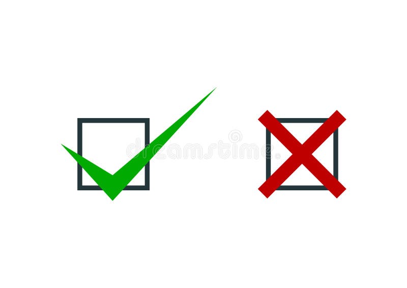 Check/no check mark button stock vector. Illustration of approve - 87372688