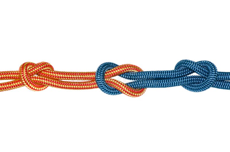 Reef Knot, Yellow and Blue Ropes. Stock Photo - Image of ocean, reef ...