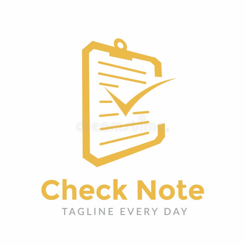Check Note Logo Design Template Stock Illustration - Illustration of ...