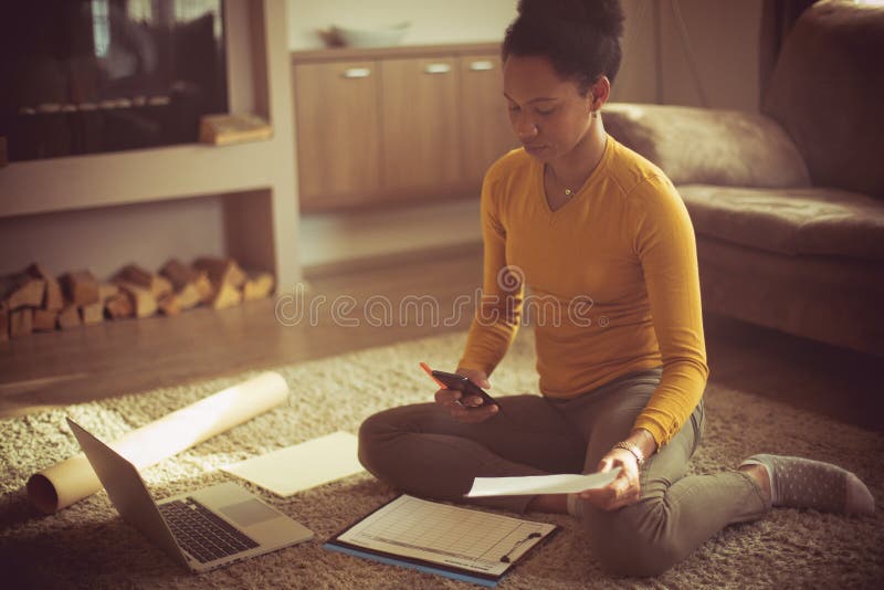 Check the Notes on the Phone Stock Image - Image of computer, activity ...