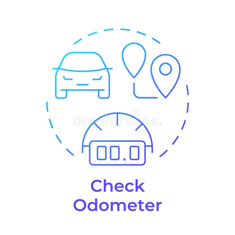 Check Odometer Blue Gradient Concept Icon Stock Illustration ...