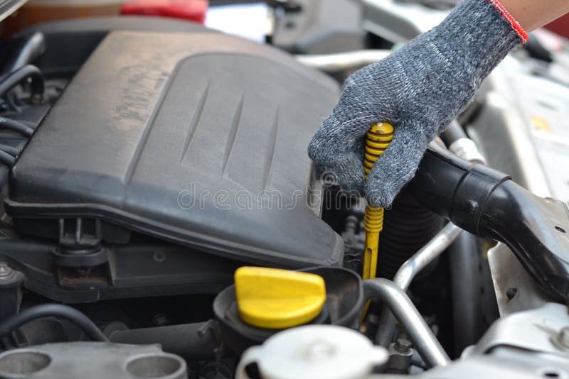 Check the oil level stock image. Image of change, funnel - 33615599
