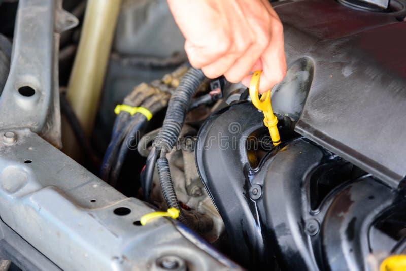 Check oil machine level stock image. Image of inspection - 148941327