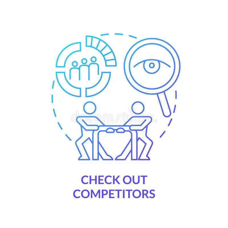 Check Out Competitors Blue Gradient Concept Icon Stock Vector ...