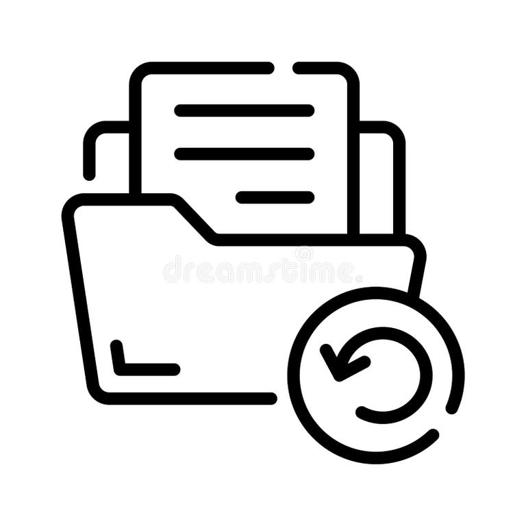Check Out this Folder Backup Outline Style Icon Stock Vector ...