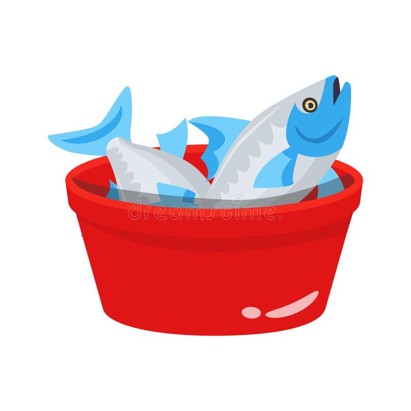 Check Out Handy 3d Icon of Fish Bucket Stock Vector - Illustration of ...