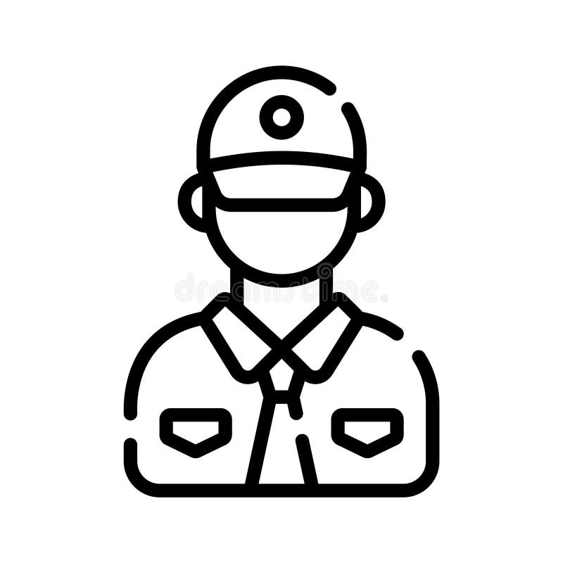 Check Out Handy Line Style Icon of Watchman Stock Illustration ...