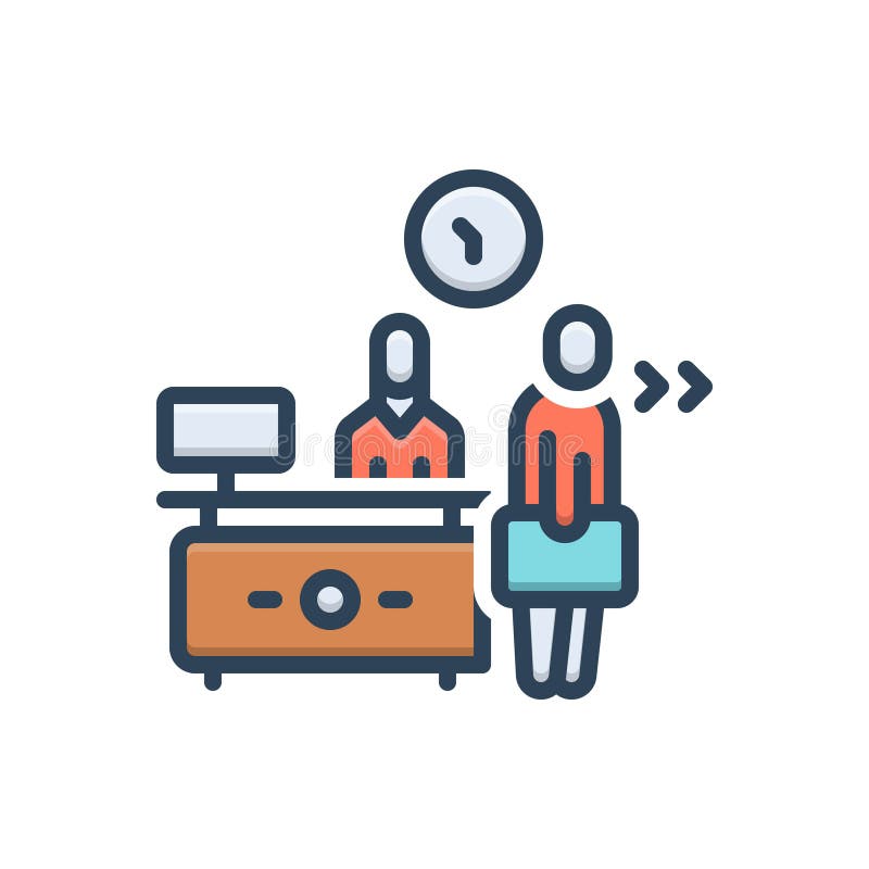 Color Illustration Icon for Check Out, Hotel and Cheque Stock Vector ...